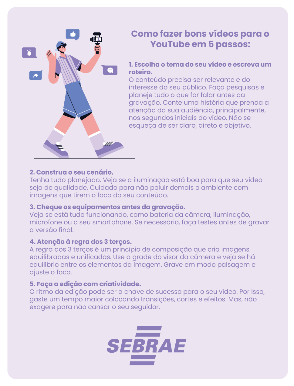 Como fazer bons vídeos para o YouTube - Sebrae